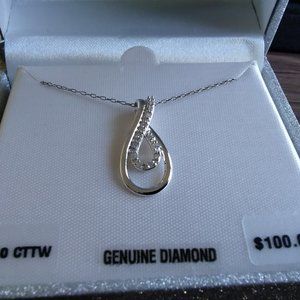 Kohl's | Jewelry | Sterling Silver Diamond Pendent Necklace Nwt | Poshmark